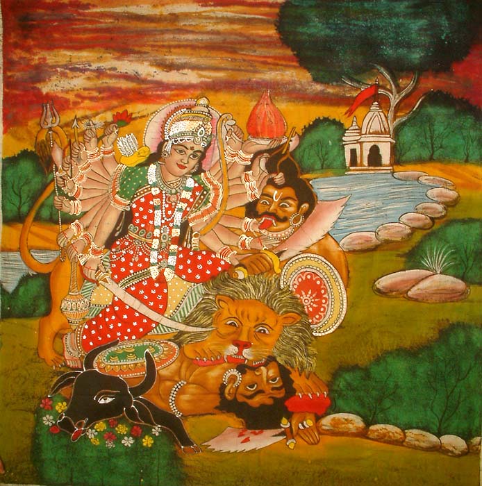 Durga Slaying Mahishasur | Exotic India Art