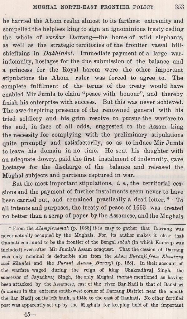 A History of Mughal North-East Frontier Policy (An Old and Rare Book ...