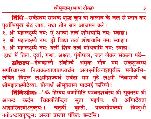 श्री सूक्तम्: Sri Suktam (Sri Yantra, Ritual Order, Lakshmi Suktam ...