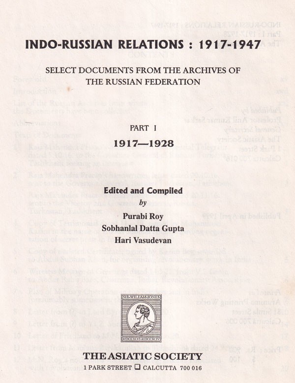 Indo-Russian Relations: 1917-1947 (An Old and Rare Book in Part 1 ...