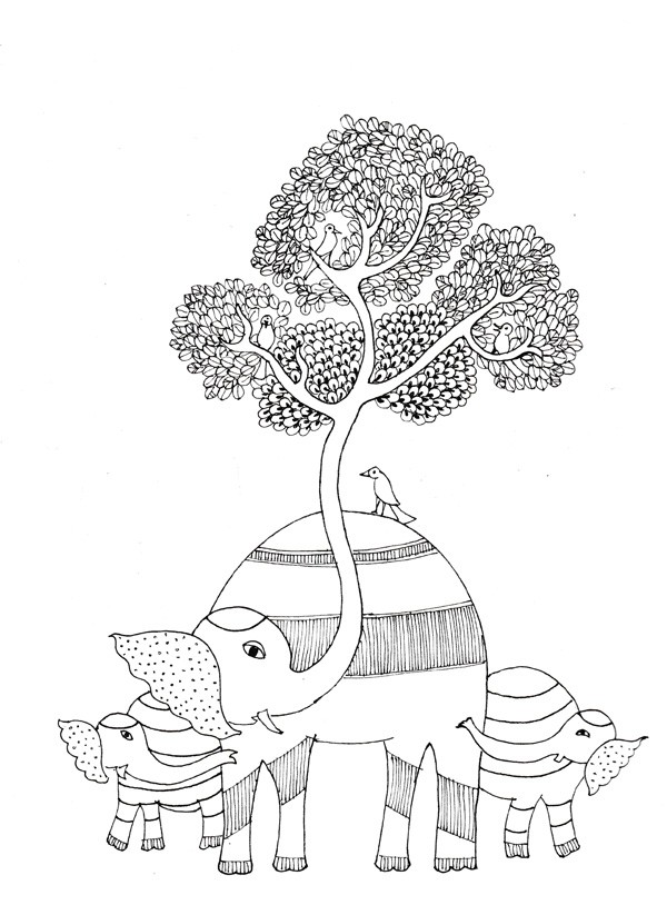 Gond Art-A Mindful Coloring Book for all Ages | Exotic India Art