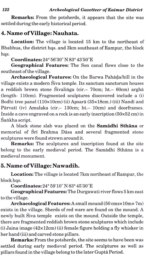Archaeological Gazetteer of Kaimur District | Exotic India Art