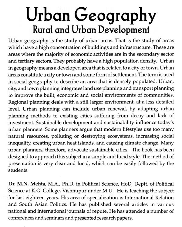Urban Geography- Rural and Urban Development | Exotic India Art
