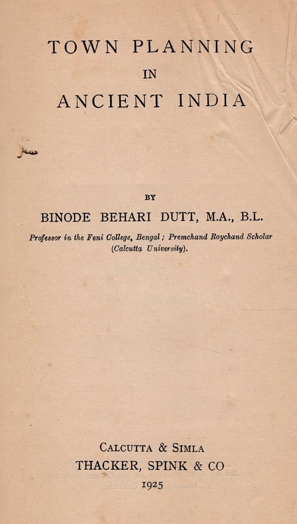 Town Planning in Ancient India (An Old and Rare Book) | Exotic India Art