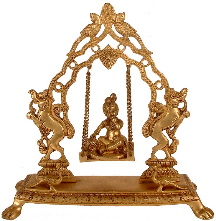 13" Bala Gopala on the Swing In Brass | Handmade | Made In India ...