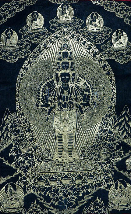 Esoteric Painting of Thousand-Armed Avalokiteshvara (Chenrezi) | Exotic ...