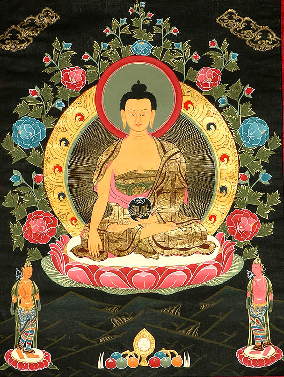 Shakyamuni Buddha with His Two Chief Disciples Shariputra and ...