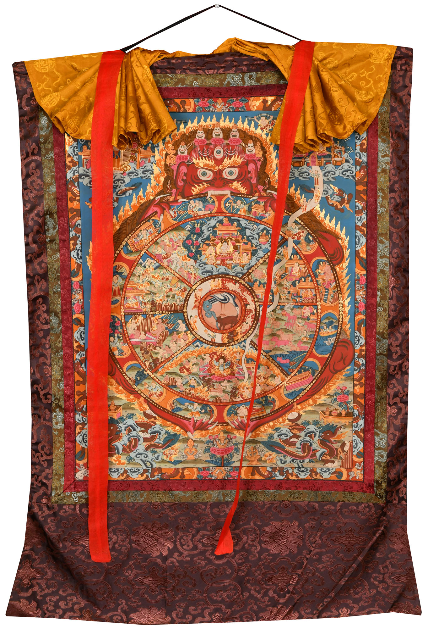 Tibetan Buddhist Large Size Wheel of Life (Srid pahi hkhor lo) | Exotic ...