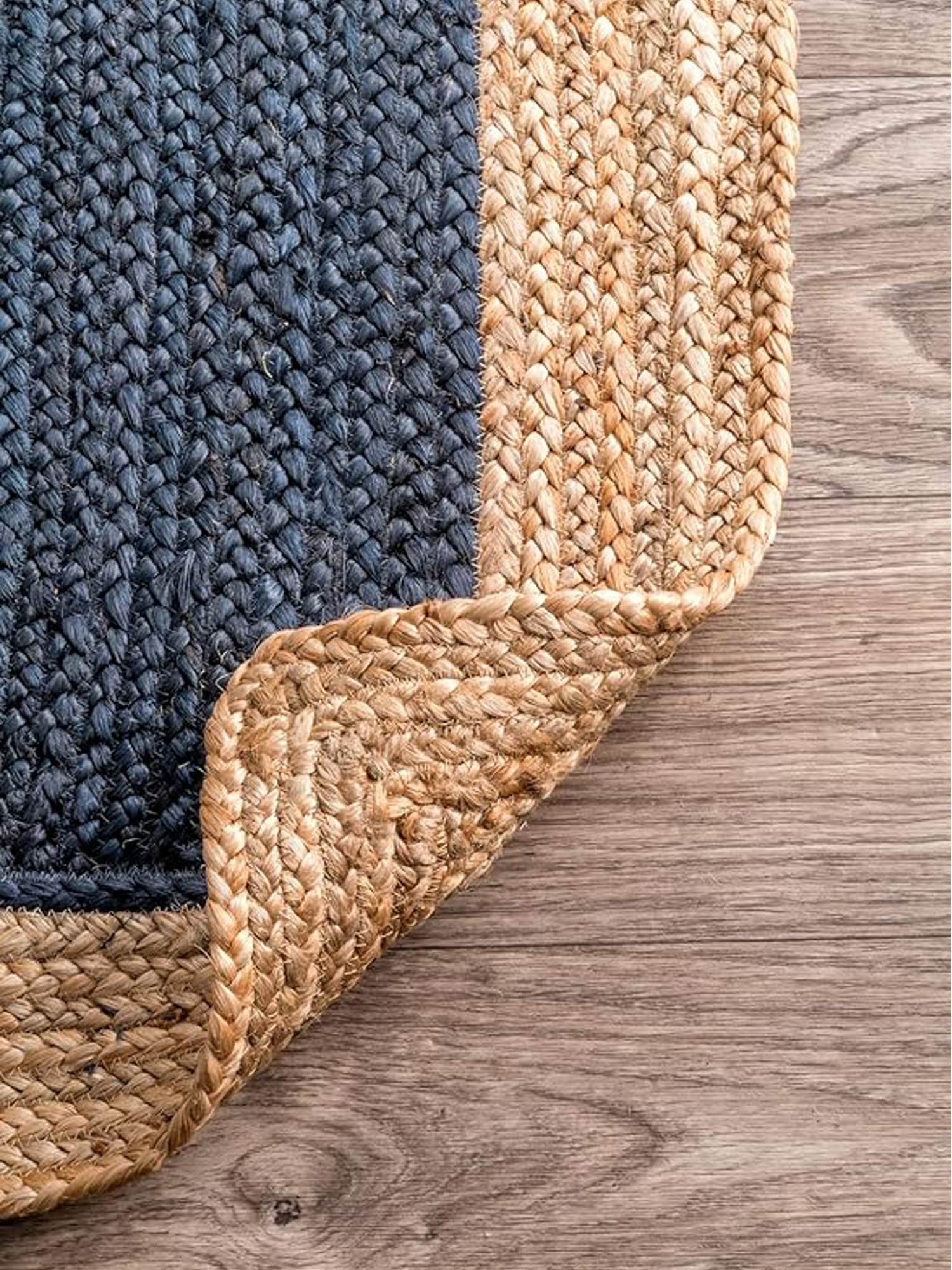 Natural Leonora Handwoven Rectangle Jute Rug with Border | Exotic India Art