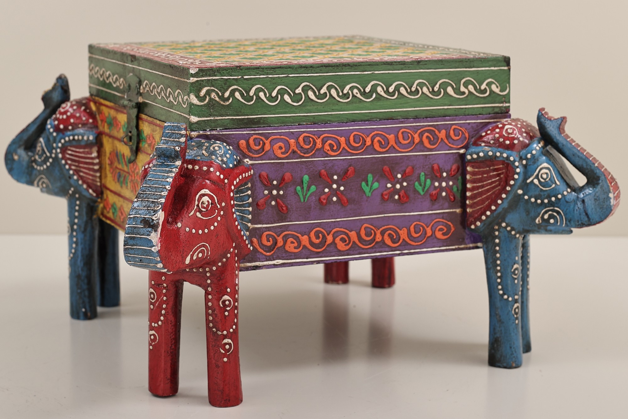 10" Hand Painted Decorated Boxes | Handmade Mango Wood Box | Made in ...