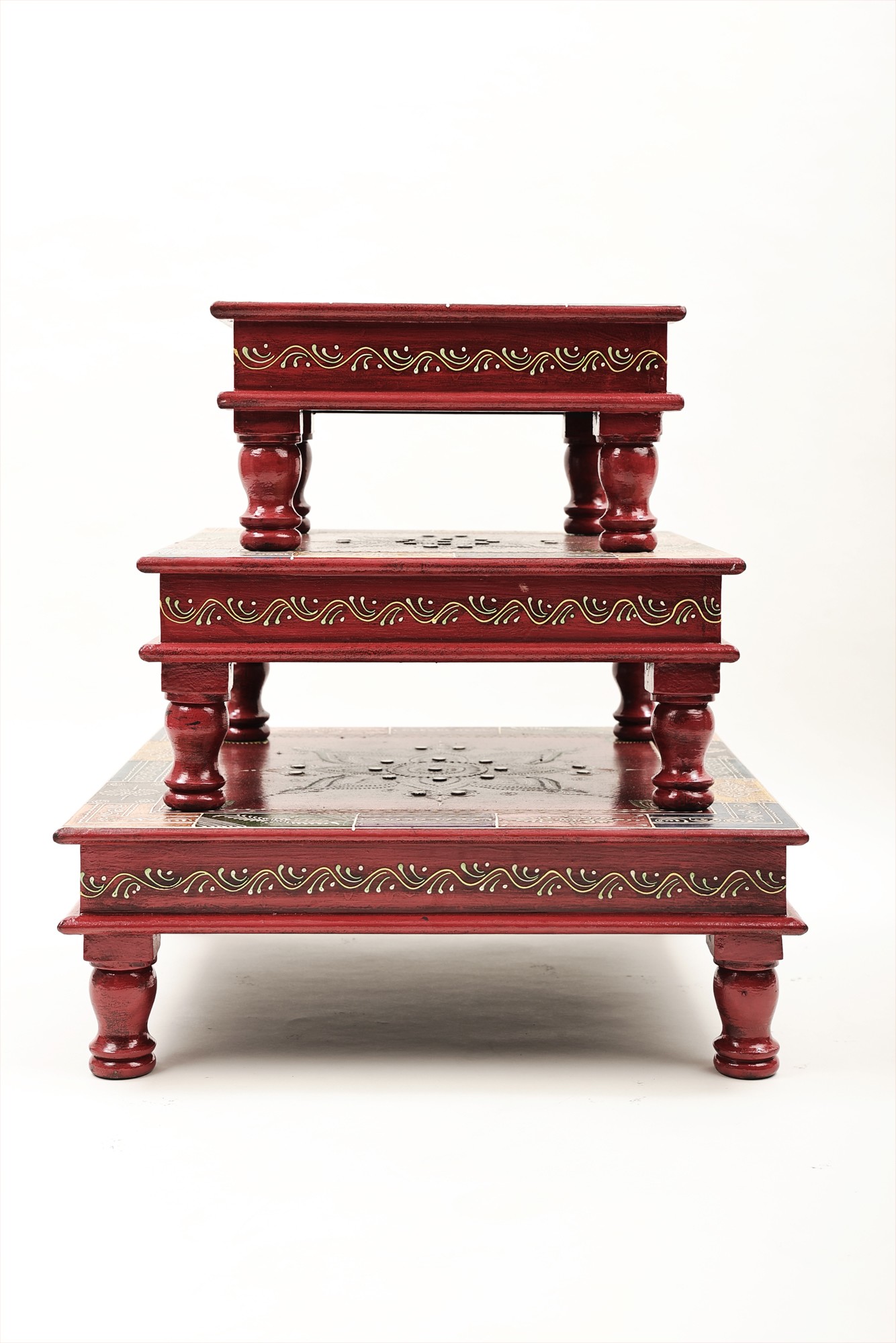Set of 3 Decorative Handpainted Chowki (Pedestal ) | Hand Painted ...