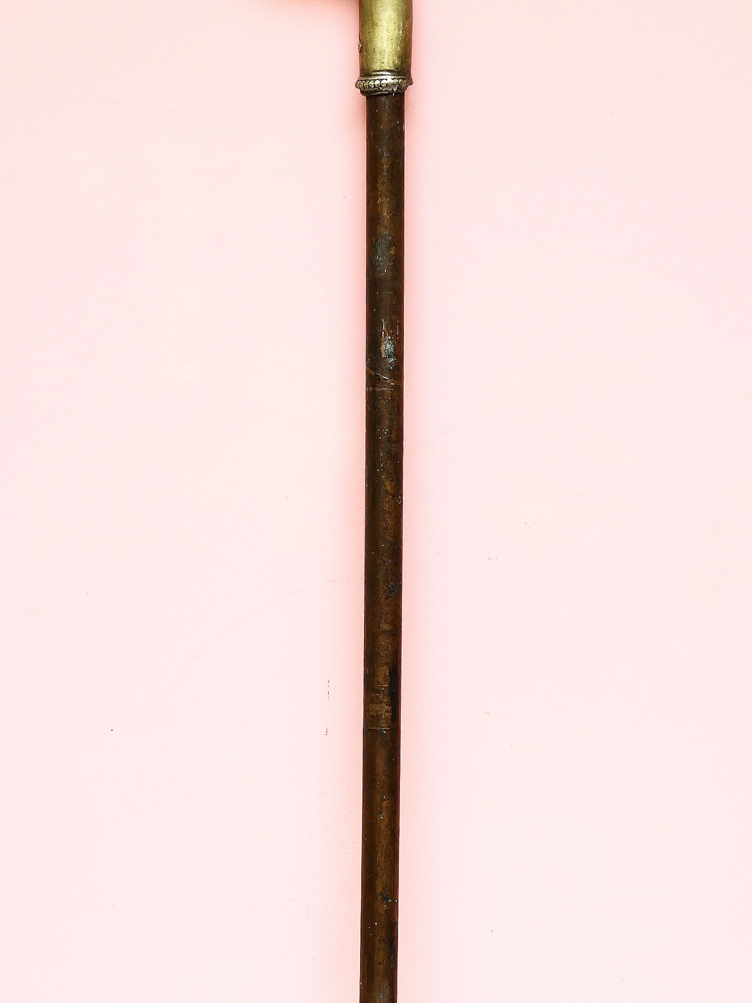 Brass with Copper Cane with Lion Handle | Exotic India Art