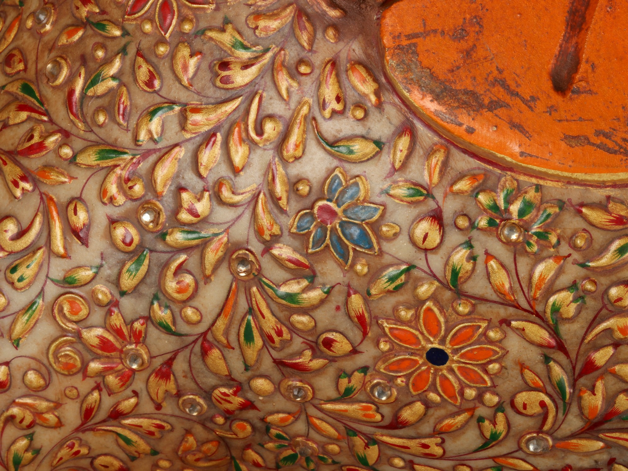 22'' Textured Carvings on Painted Conch Shell Urli | Home Decor | Made ...