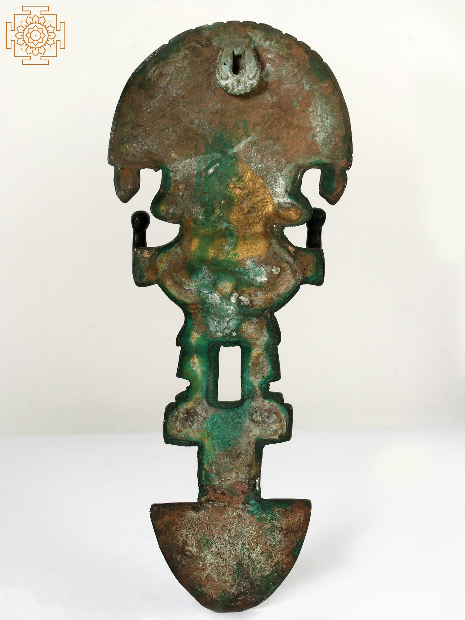 10'' Brass God Inca Sun Wall Hanging Hook | Peru | Exotic India Art