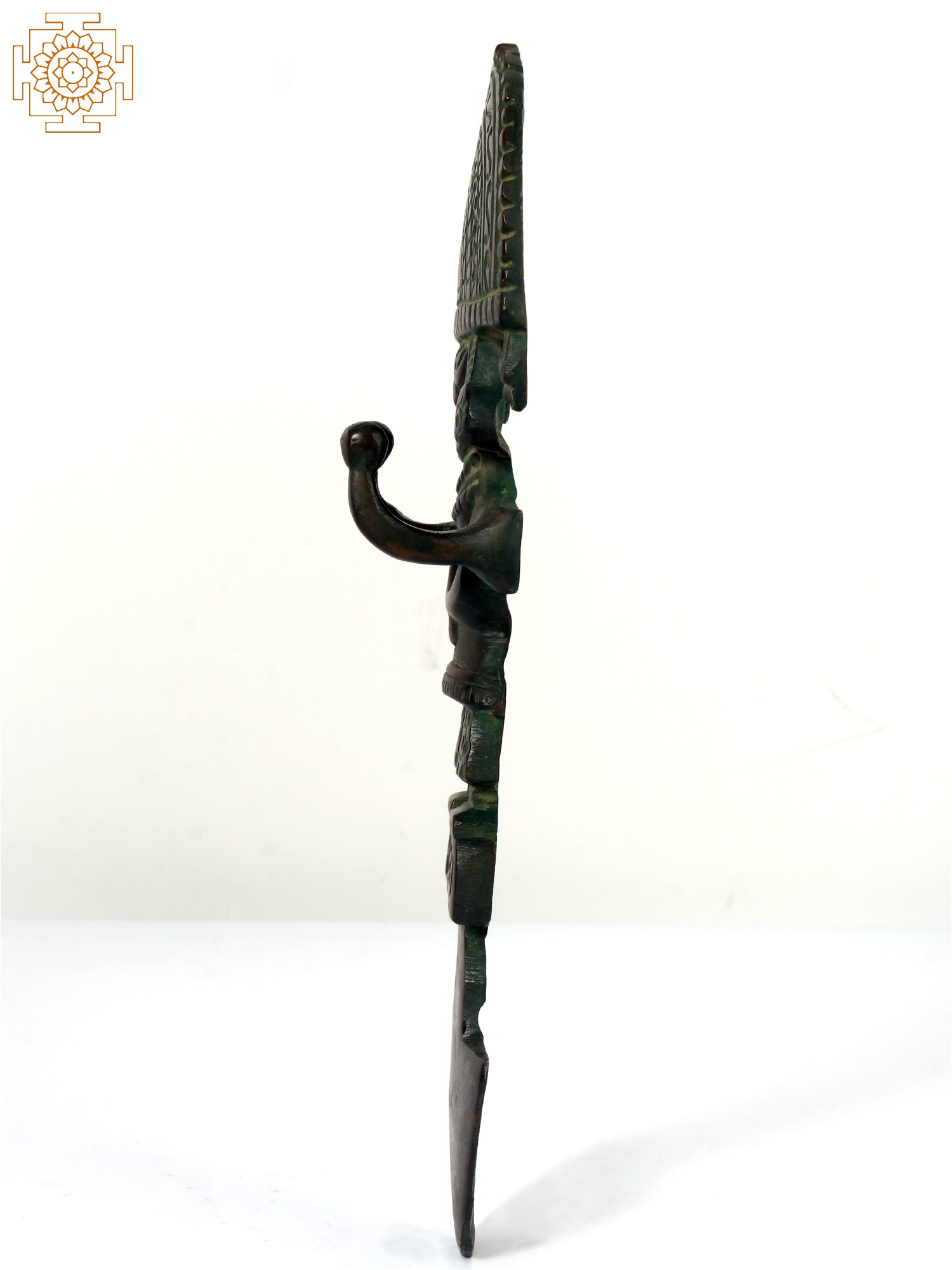 10'' Brass God Inca Sun Wall Hanging Hook | Peru | Exotic India Art