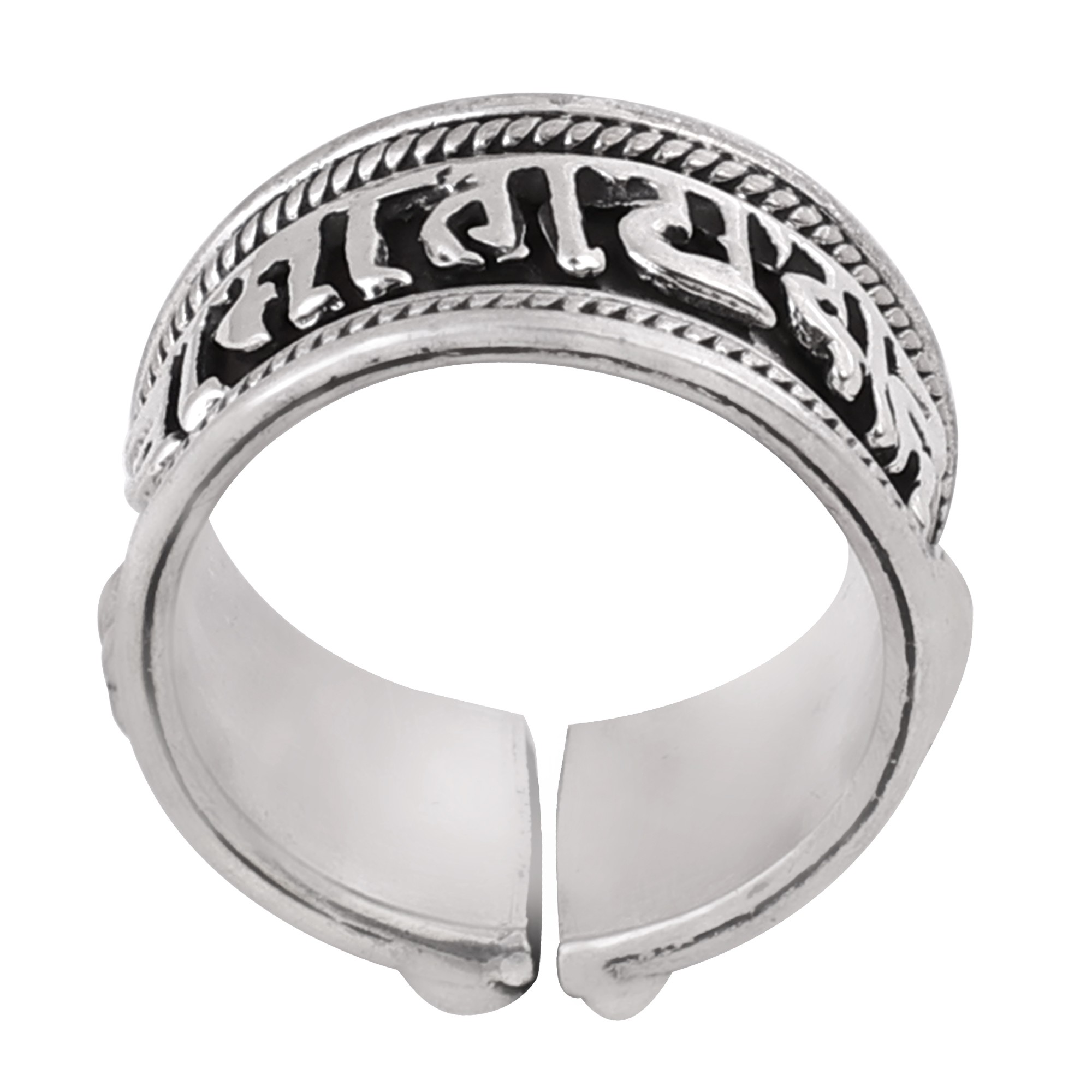 Tibetan Dorje Sterling Silver Ring | Exotic India Art