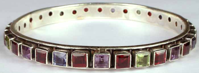 Multi Color Gemstone Bangle | Exotic India Art