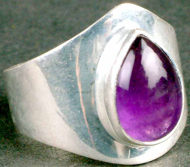Tear Drop Amethyst Ring | Exotic India Art