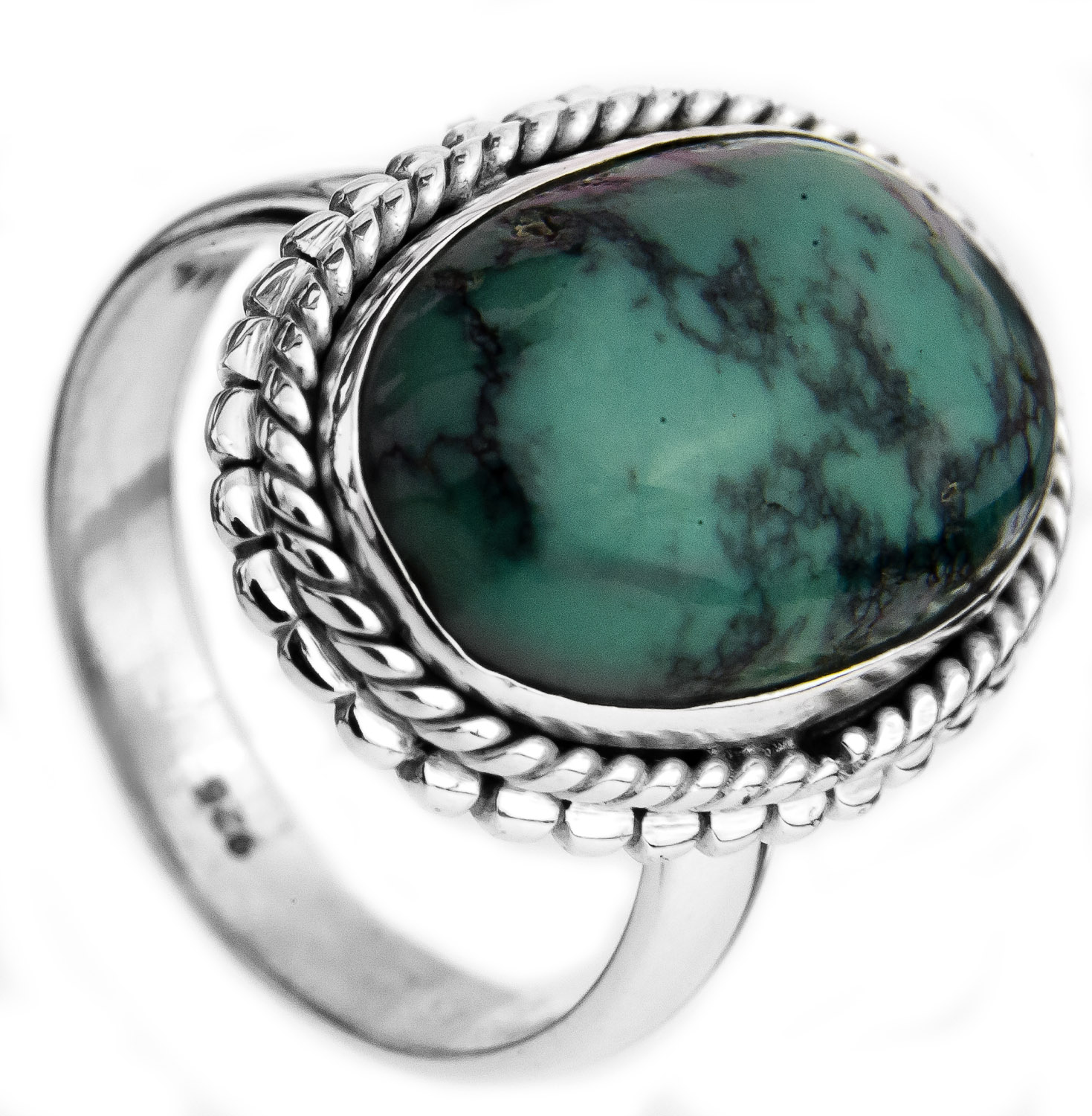 Spider's Web Turquoise Ring | Exotic India Art