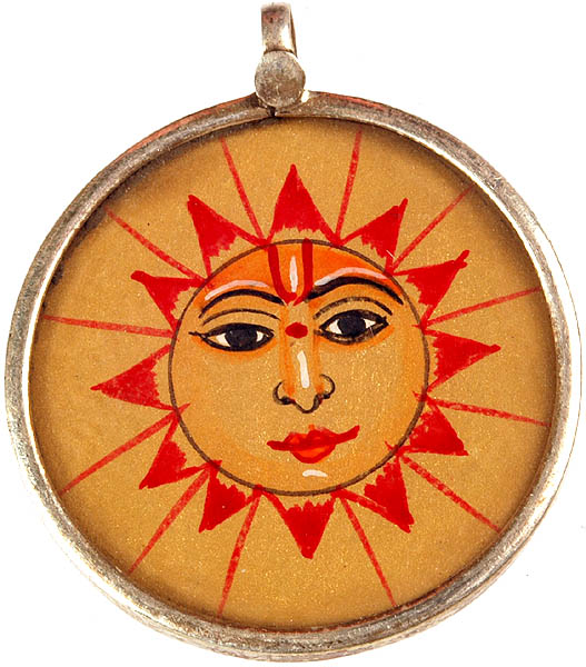 Aditya - The Sun God (Surya) Pendant | Exotic India Art