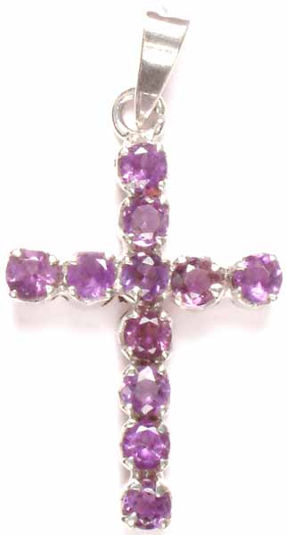 Faceted Amethyst Cross | Exotic India Art