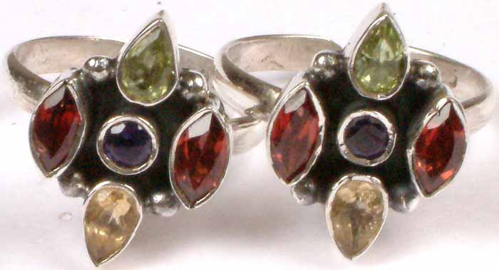 Faceted Gemstone Toe Ring | Exotic India Art