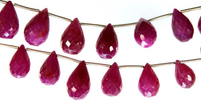 Faceted Ruby Drops | Exotic India Art