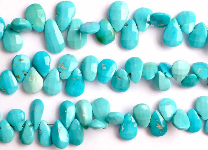 Faceted Turquoise Briolette | Exotic India Art