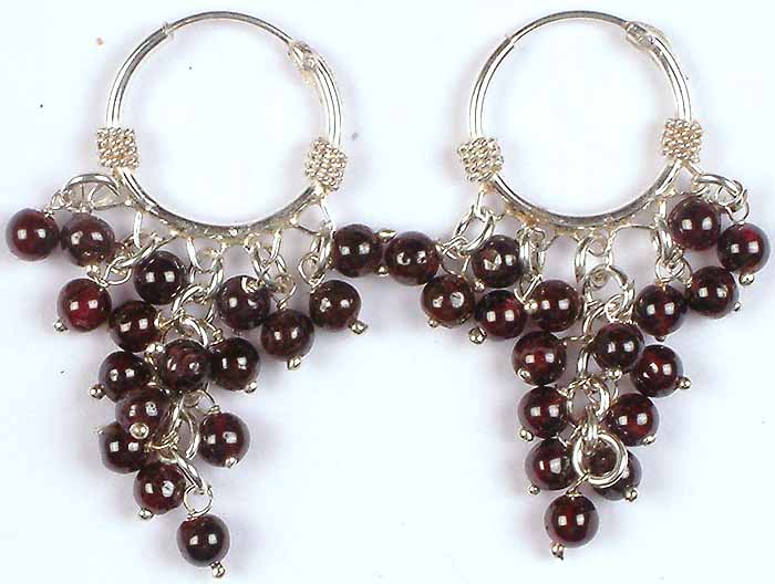 Garnet Hoops | Exotic India Art