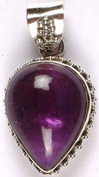 Inverted Tear Drop of Amethyst | Exotic India Art