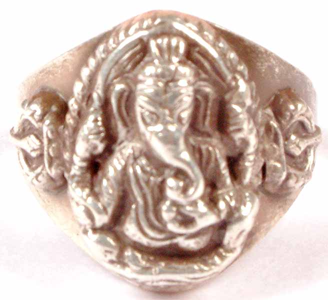 Lord Ganesha (Sterling Ring) | Exotic India Art