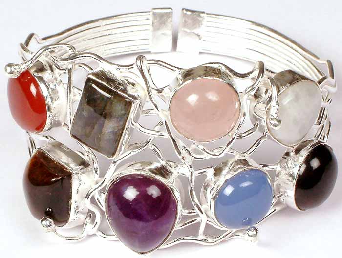 Multi Color Gemstone Bracelet | Exotic India Art