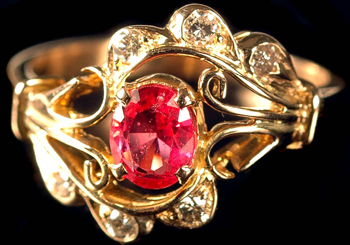 Ruby Ring with Diamonds | Exotic India Art