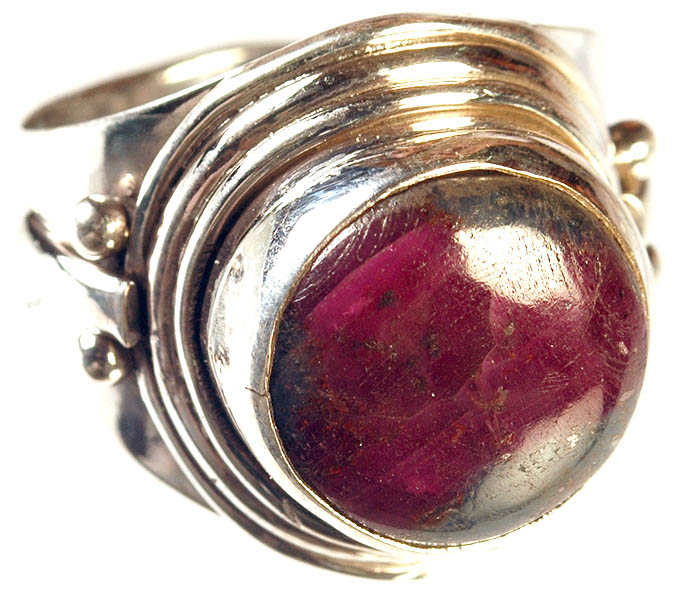 Ruby Zoisite Ring | Exotic India Art