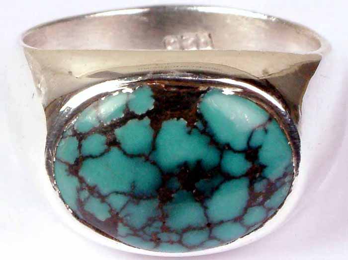 Spider's Web Turquoise Ring | Exotic India Art