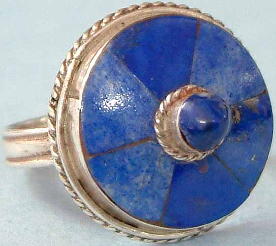 Lapis Inlay Ring | Exotic India Art