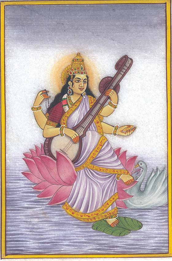 The Goddess Saraswati | Exotic India Art