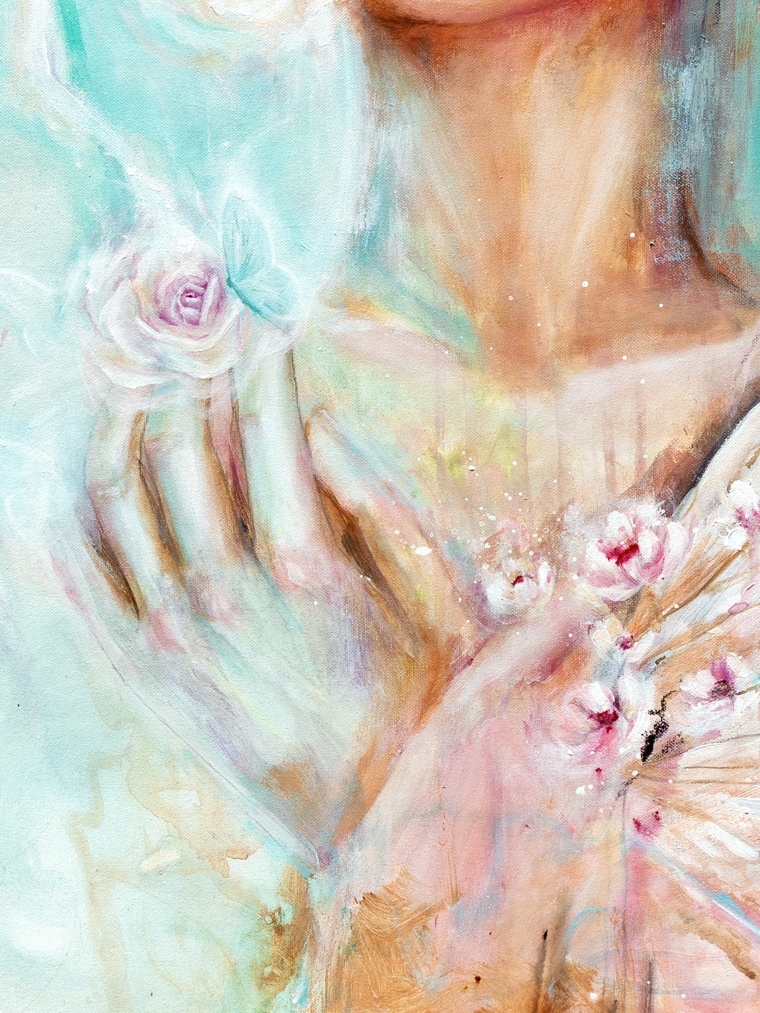 Rose Blush | Painting by Alika Bhatt | Exotic India Art