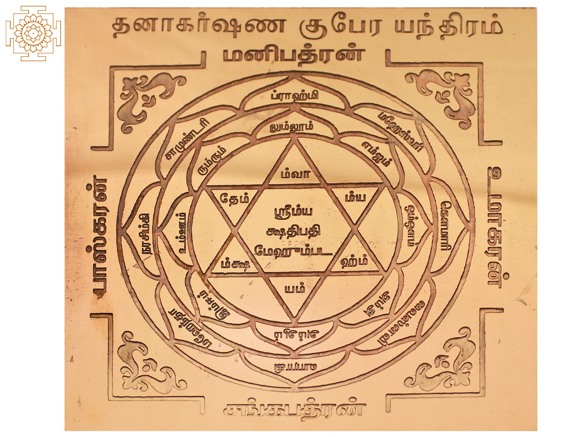 Dhanakarshana Kubera Yantra | From South India | Copper | Exotic India Art