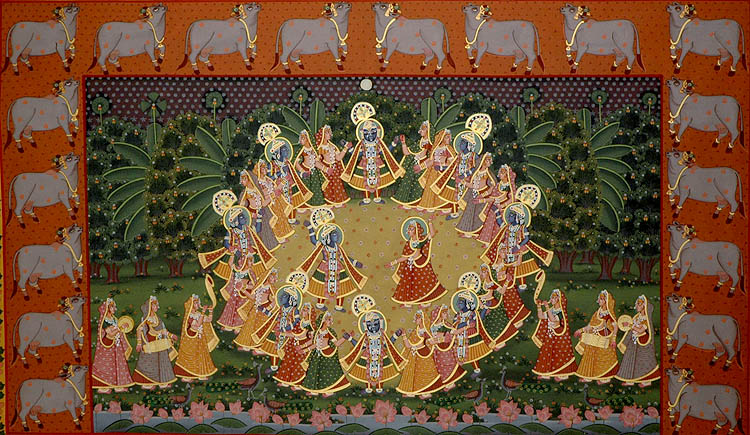 Large, Antiquated Rasa Lila (Picchwai) | Exotic India Art