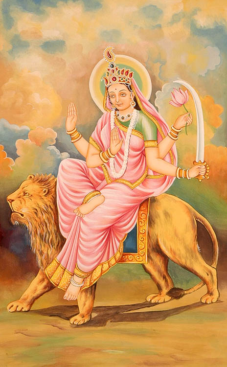 Navadurga The Nine Forms Of Goddess Durga Katyayani Exotic India Art