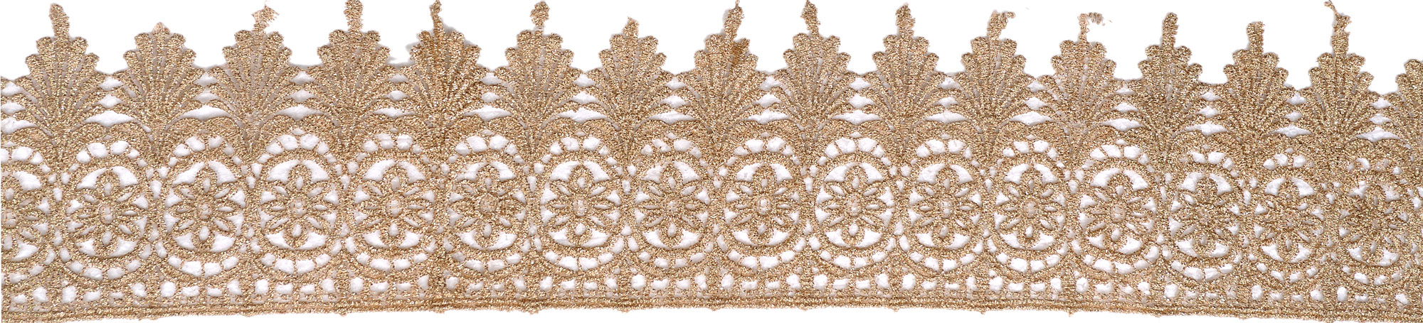 Golden Jaali Fabric Border with Metallic Thead | Exotic India Art