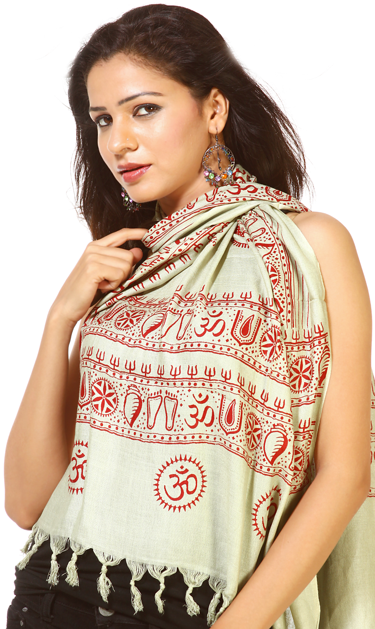 Pale-Green Prayer Scarf of Gautam Buddha | Exotic India Art