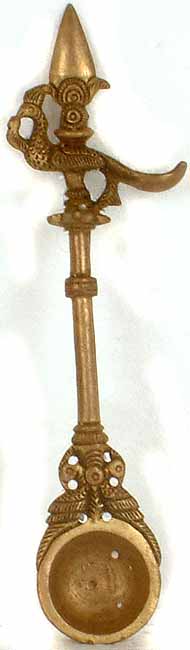 Mayur (Peacock) Ritual Spoon | Exotic India Art