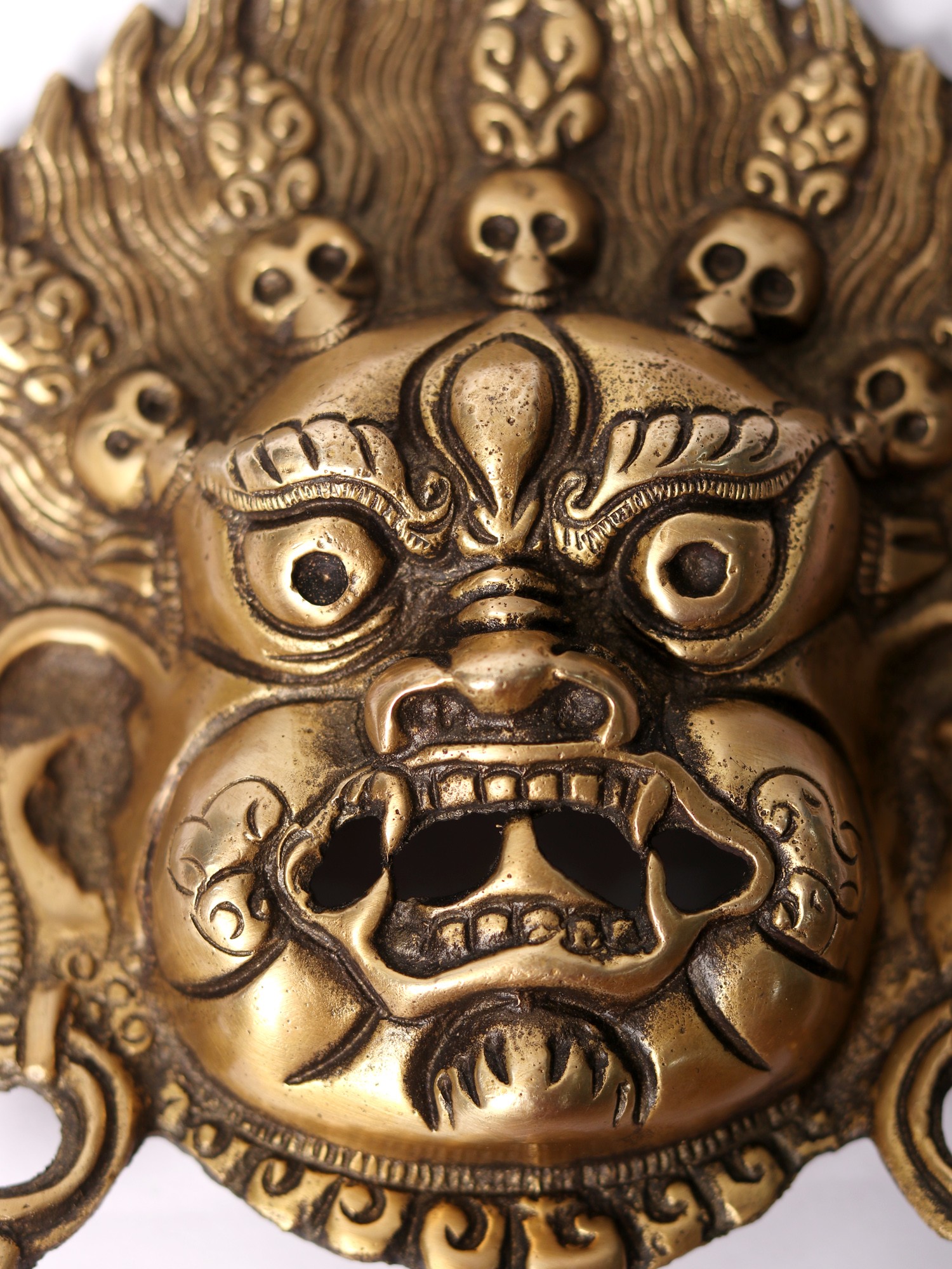 6" Tibetan Buddhist Deity Mahakala | Wall Hanging Mask | Exotic India Art