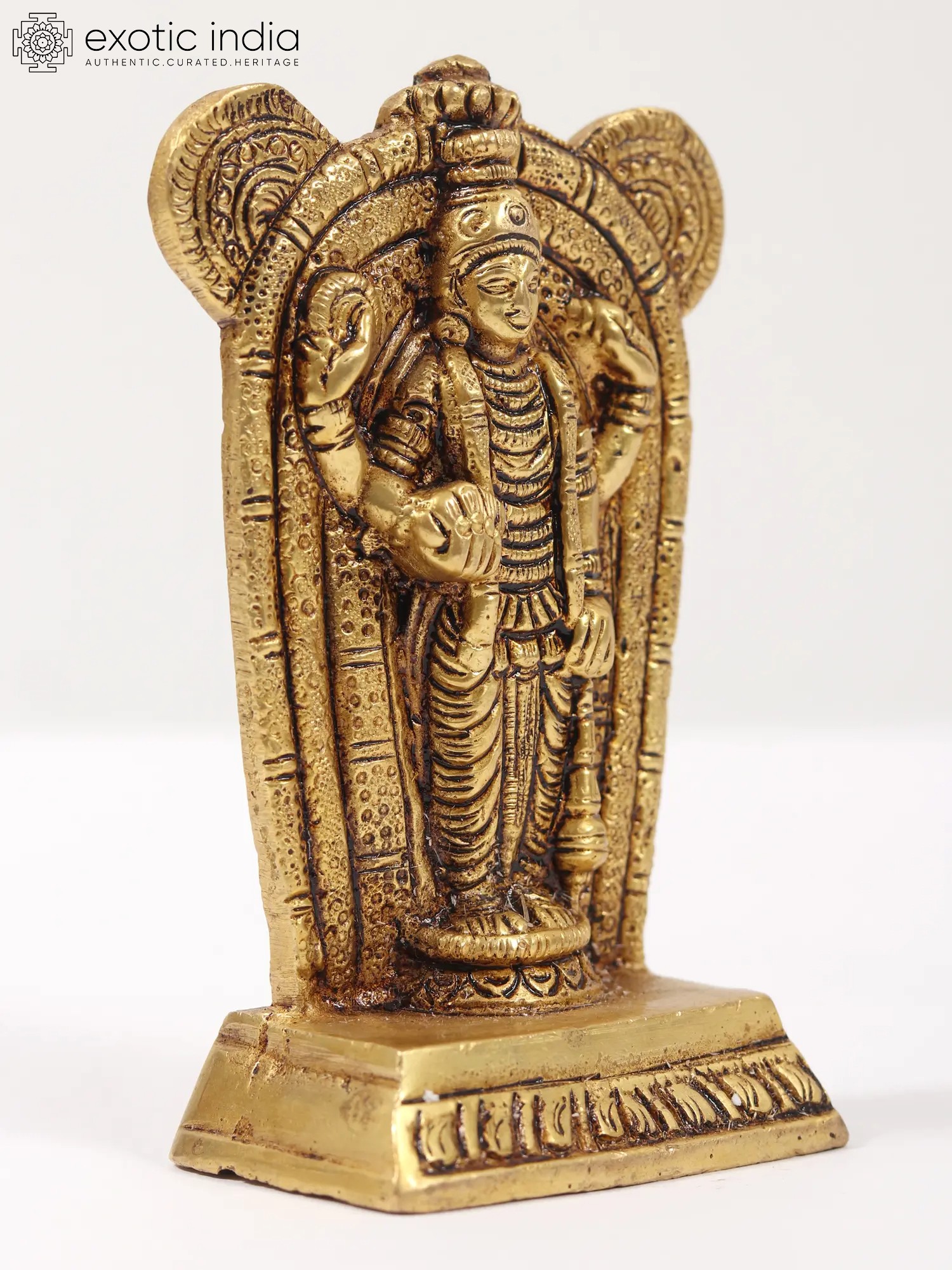 Small Standing Lord Guruvayurappan | Brass Statue | Exotic India Art