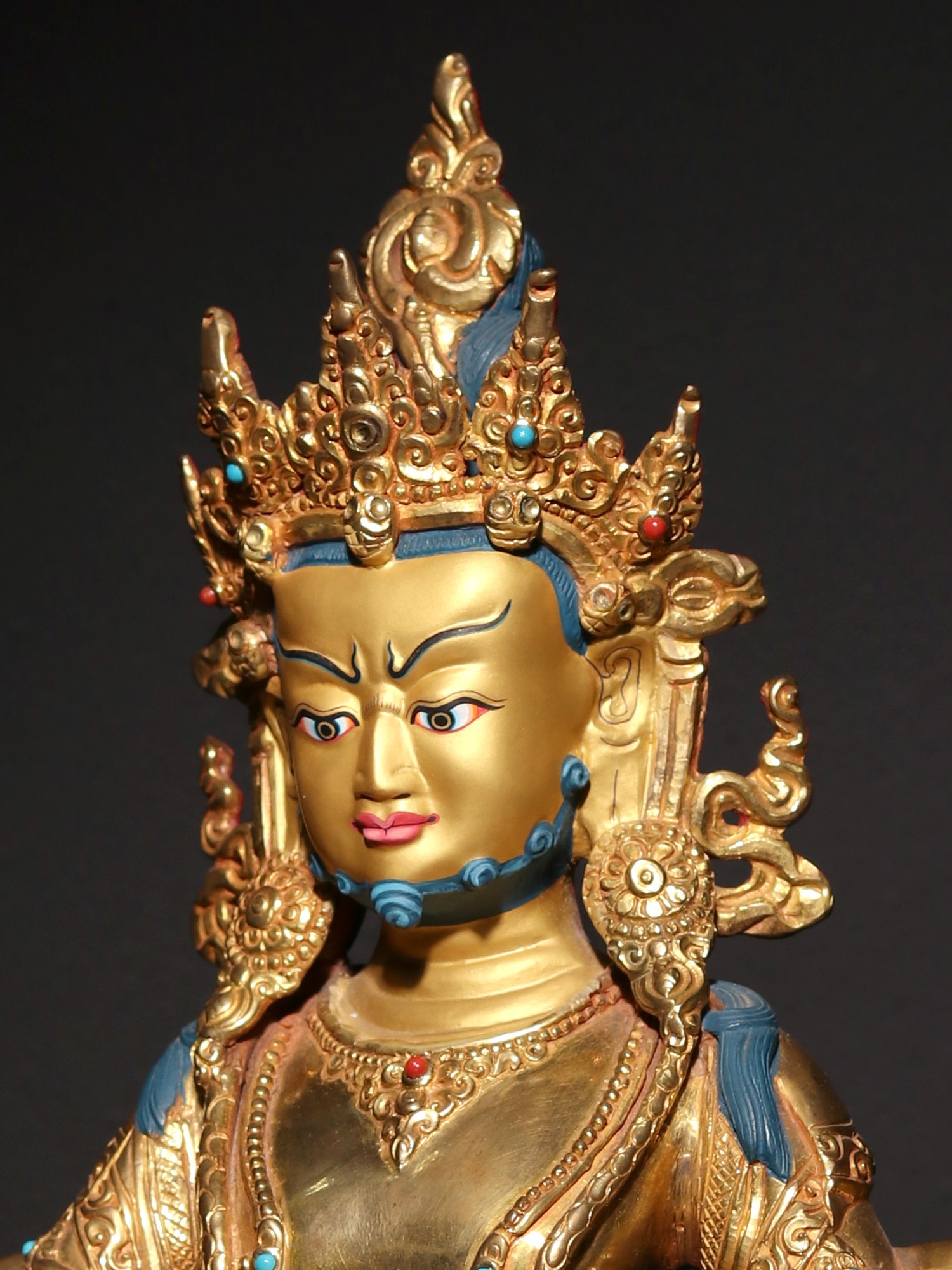 Tibetan Buddhist Deity Kubera - Copper Statue from Nepal | Exotic India Art