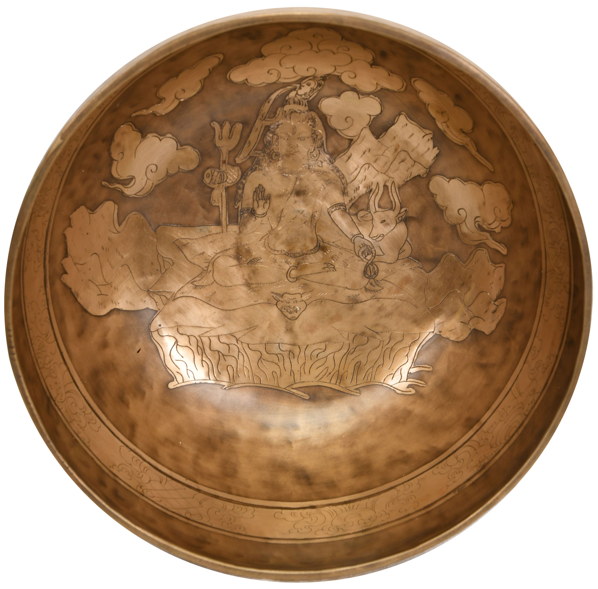 Superfine Hand Hammered Singing Bowl with the Image of Lord Shiva ...