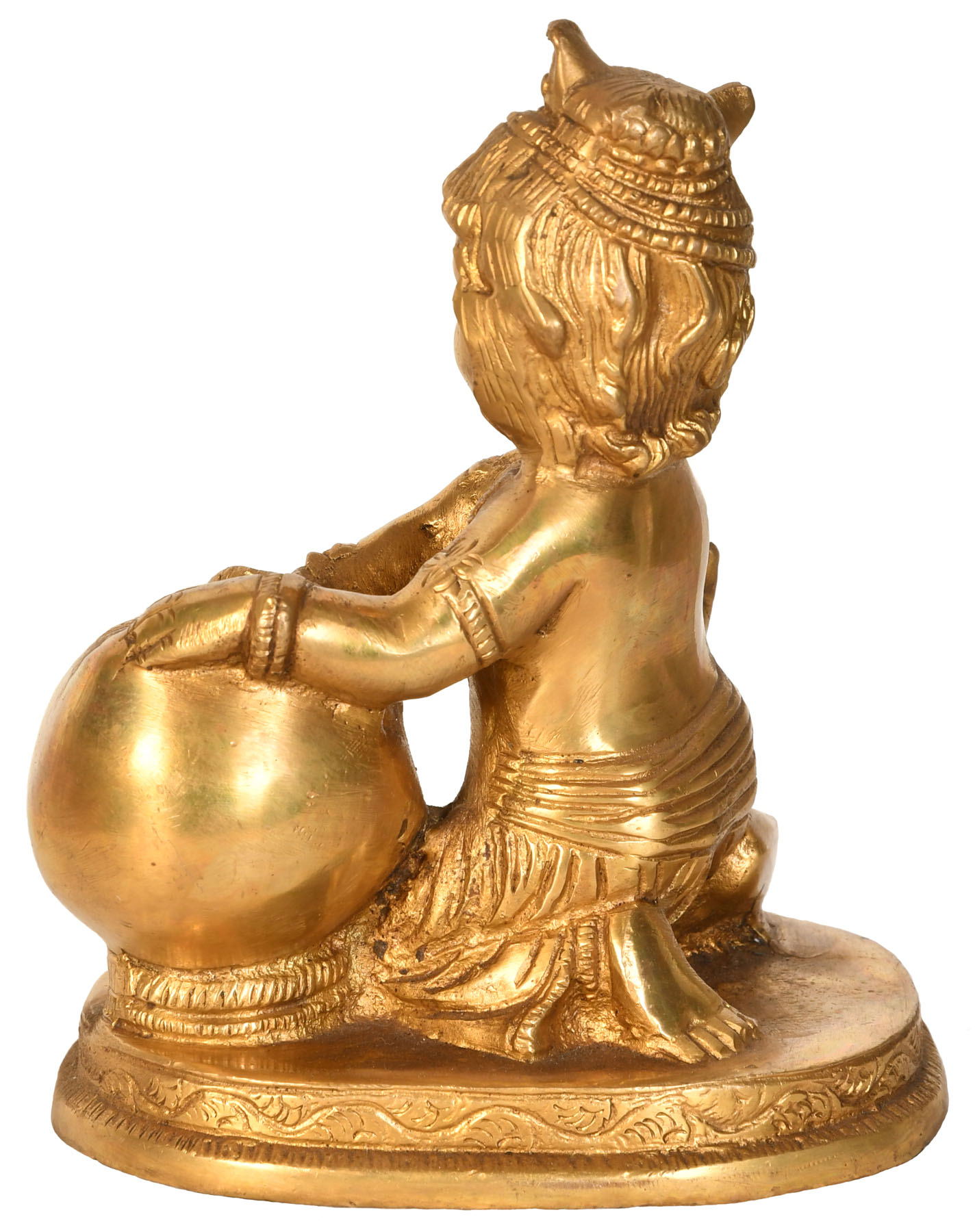 6" Butter Krishna Statue In Brass | Handmade | Made In India | Exotic ...