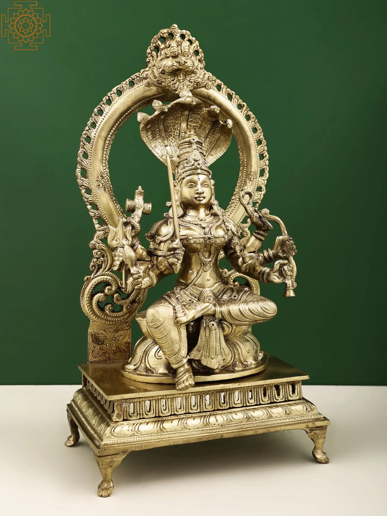15" Goddess Mariamman (South Indian Durga)- Hoysala Art | Handmade ...